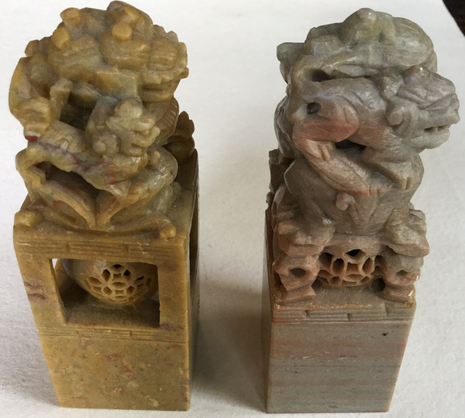Lot Of 2 Fine Antique/Vintage Chinese Stone Stamp Seals | eBay