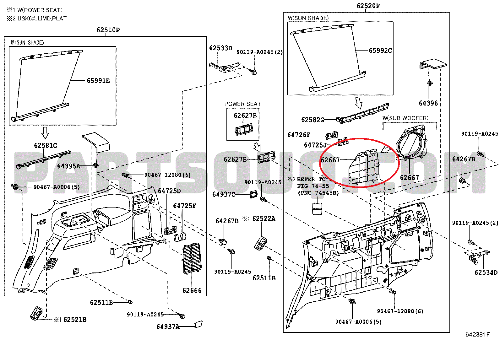 2008-2022 Toyota Sequoia OEM Quarter Trim Trunk Cover Left -Black 62667 ...