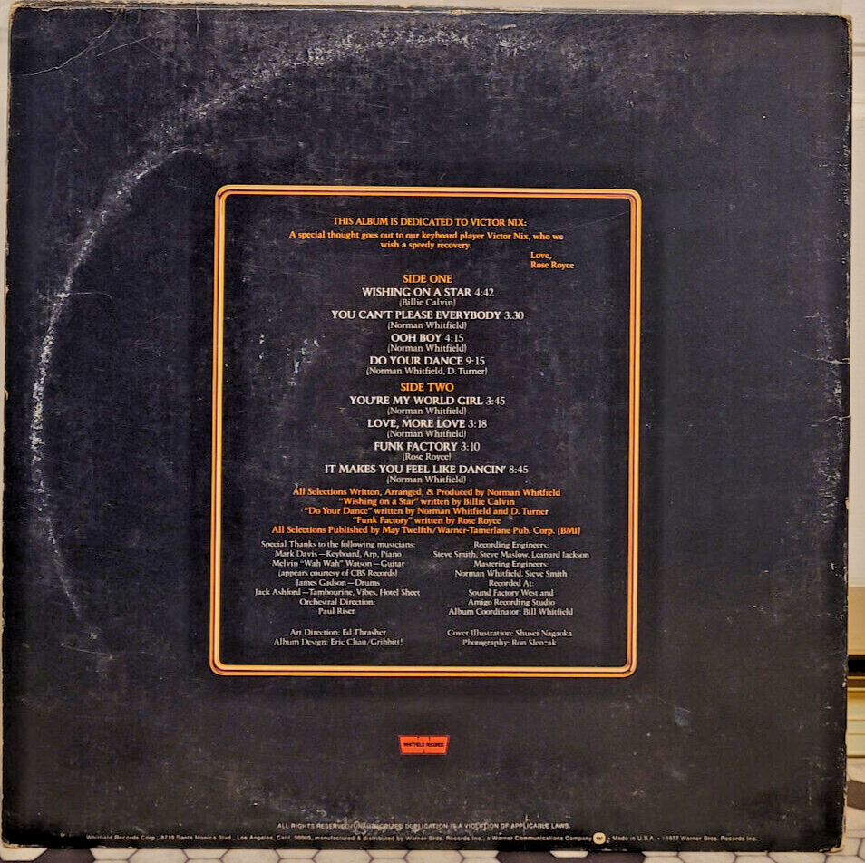 Rose Royce - In Full Bloom LP Whitfield Records WH 3074 NICE! | eBay