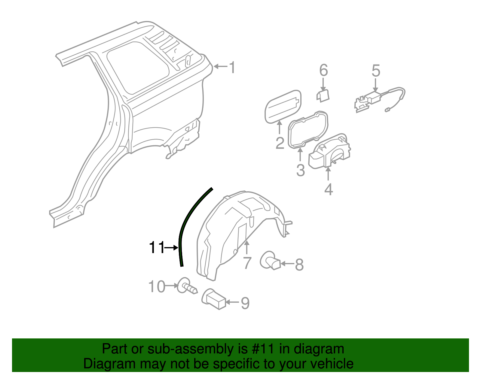 Genuine Land Rover RR Sport Rear WHEELARCH Protector Trim Rubber ...