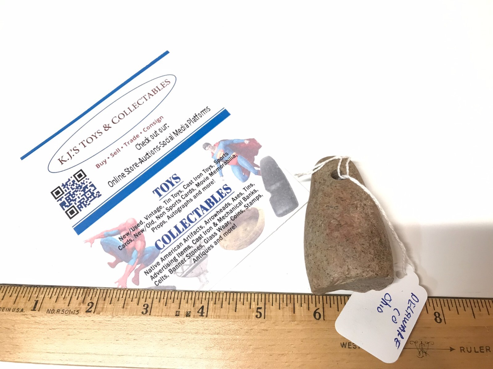 AUTHENTIC Native American Artifact Hardstone Large Plummet Found Ohio River | eBay