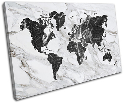 World Atlas Marble Office Maps Flags SINGLE TOILE murale ART Photo ...