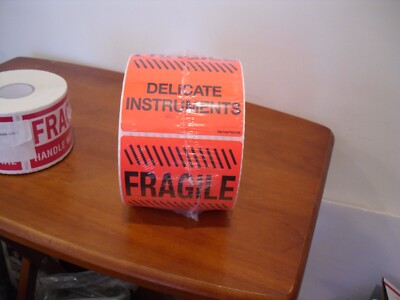Delicate Instruments Warning: 4x6" BRIGHT ORANGE Labels, 500/Roll ...