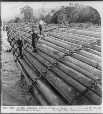 Stupendous Log Raft,Columbia River,Oregon,OR,March c1902,Lumbering ...