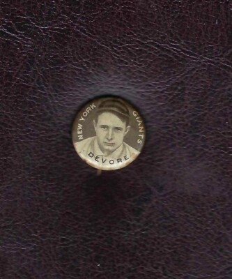 1910-12 P2 Sweet Caporal Tobacco Pin, Josh Devore, New York Giants, VG ...
