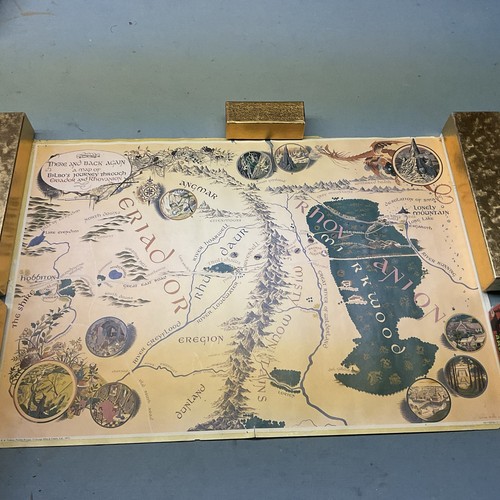 1971 LOTR The Hobbit There And Back Again Map Poster By Pauline Baynes ...