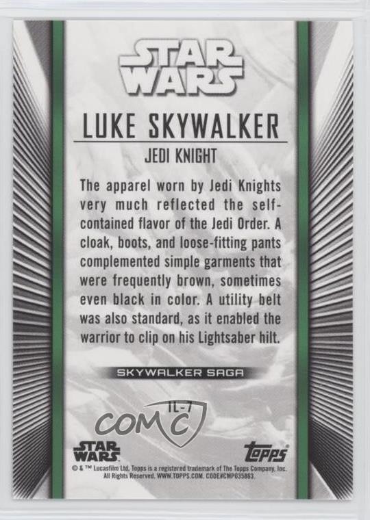 2019 Topps Star Wars Saga Iconic Looks Luke Skywalker (Jedi Knight) #IL ...