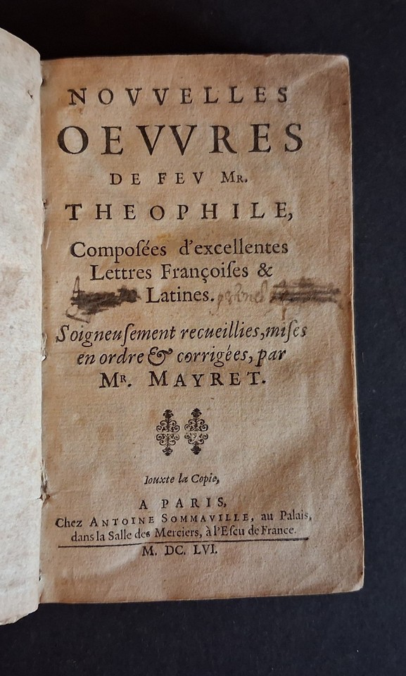 Viau Théophile - Nouvelles oeuvres composées d'excellentes - 1656 | eBay