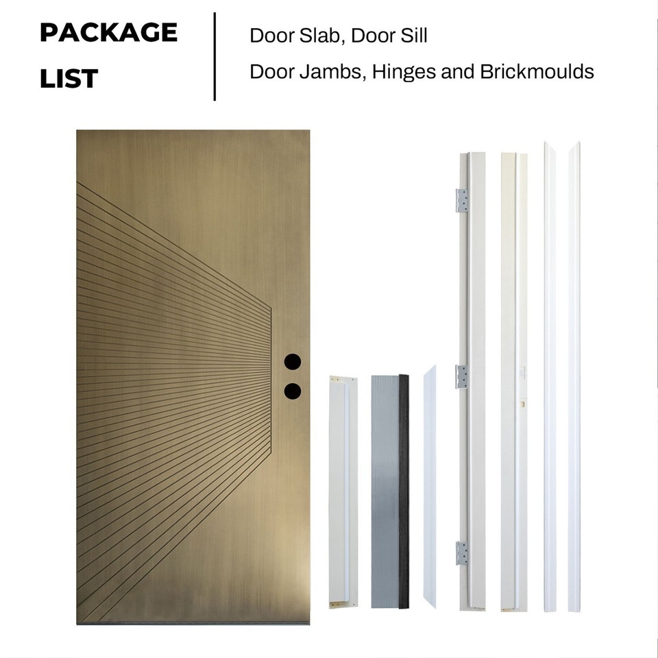 36'' x 80''Fiberglass Exterior KD Door, 4-9/16" Jamb Front Door with ...
