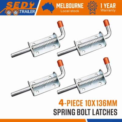 4x Spring Bolt Latch Catch Zinc Plated Trailer Truck Ute Float Railing ...