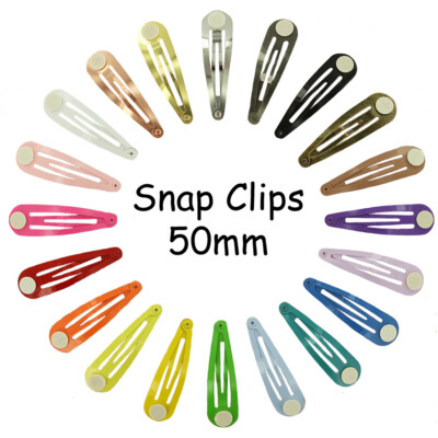 10 Snap Clips w/ Pad - Pick Color - Color Tear Drop Shape Snap Clips ...