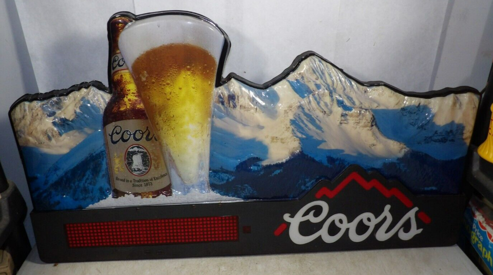 Vintage 1990 Coors Beer Lighted Message Scroll Motion Sign Video In ...