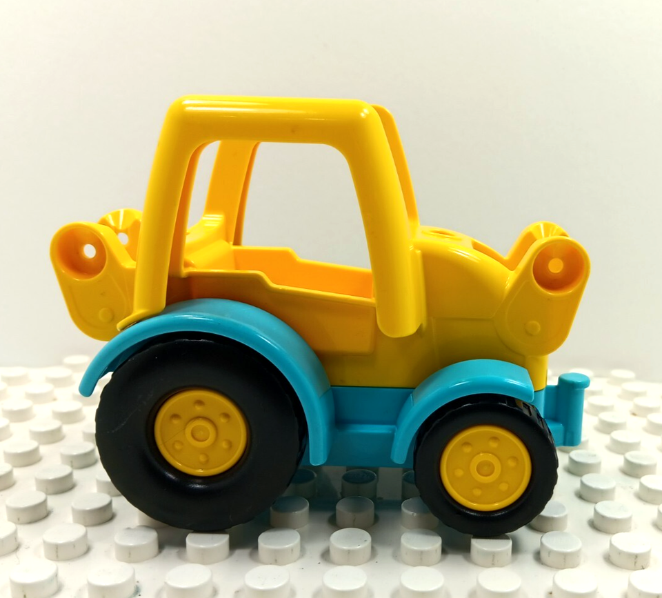 Lego Duplo Item Tractor Base teal w/ Front End Loader Frame yellow | eBay
