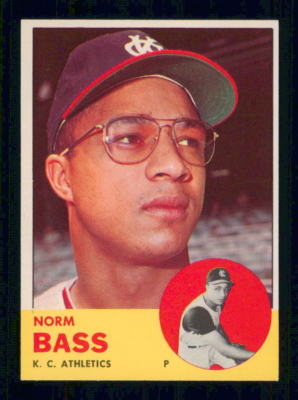 1963 TOPPS BASEBALL # 461 NORM BASS 12930 | eBay