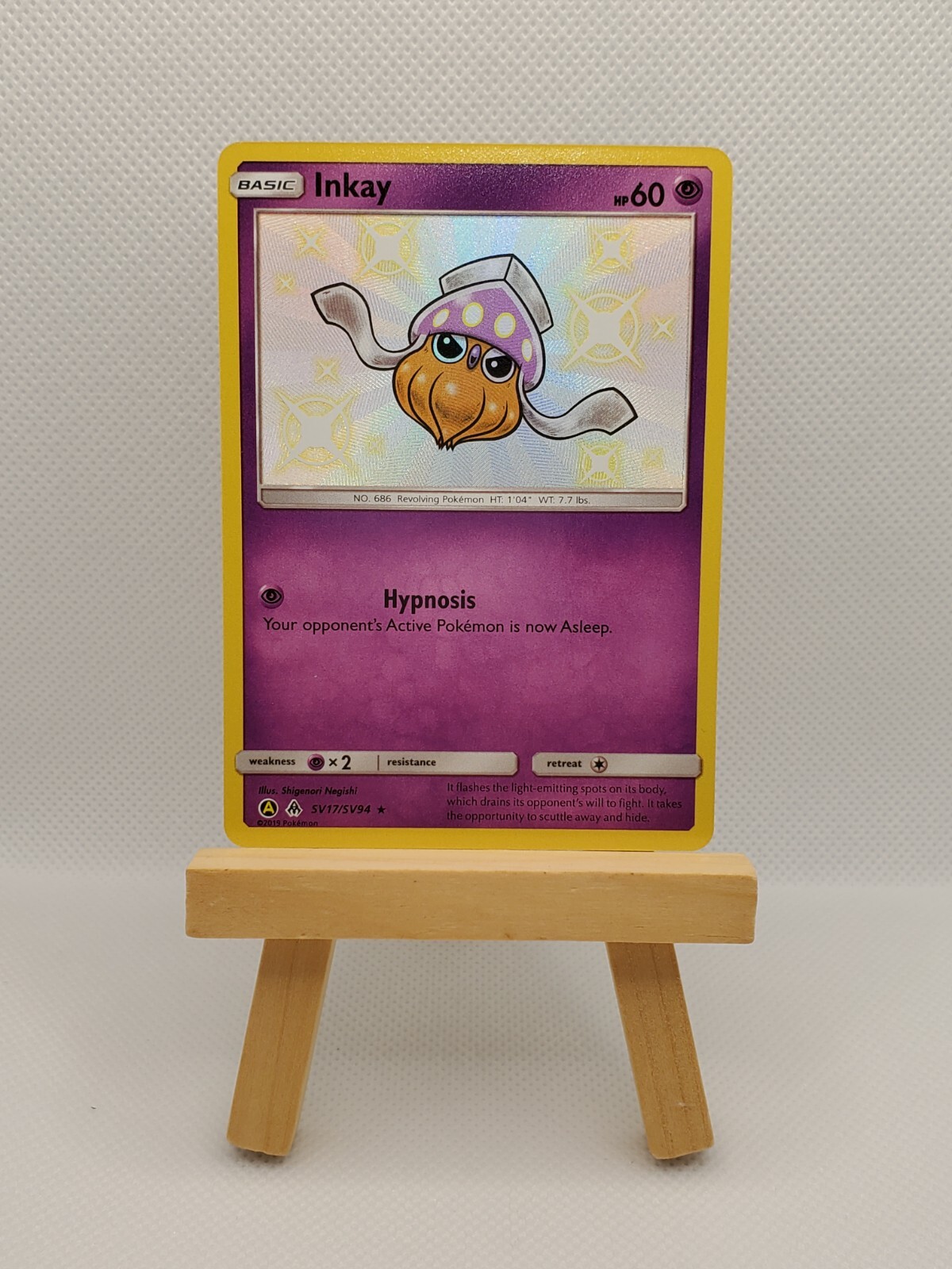 Pokemon Hidden Fates Shiny Rare Inkay SV17/SV94 Near Mint NM Pack Fresh ...