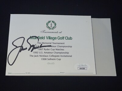 Jack Nicklaus Signed Muirfield Village Scorecard JSA Memorial Golf ...