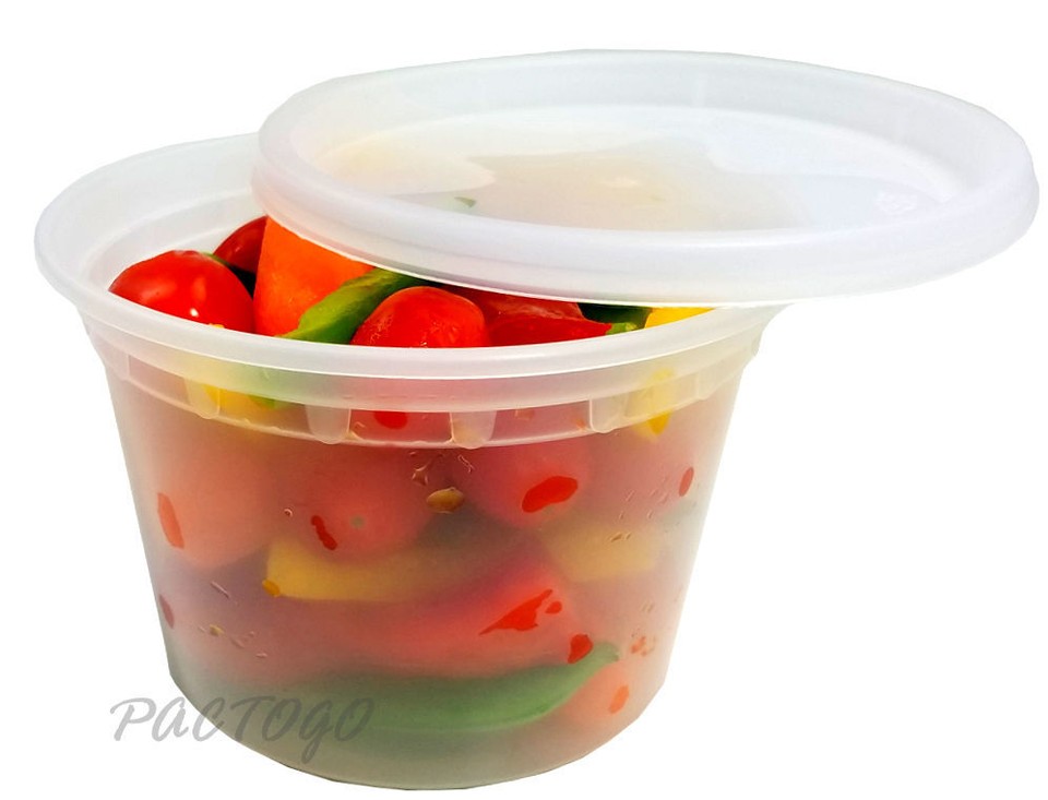 16 32 oz. Plastic Soup Deli Food Storage Freezer Container 24/Each -BPA ...