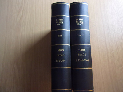 BGBl Bundesgesetzblatt Teil I Jahrgang 1988 Original gebunden 2 Bände ...