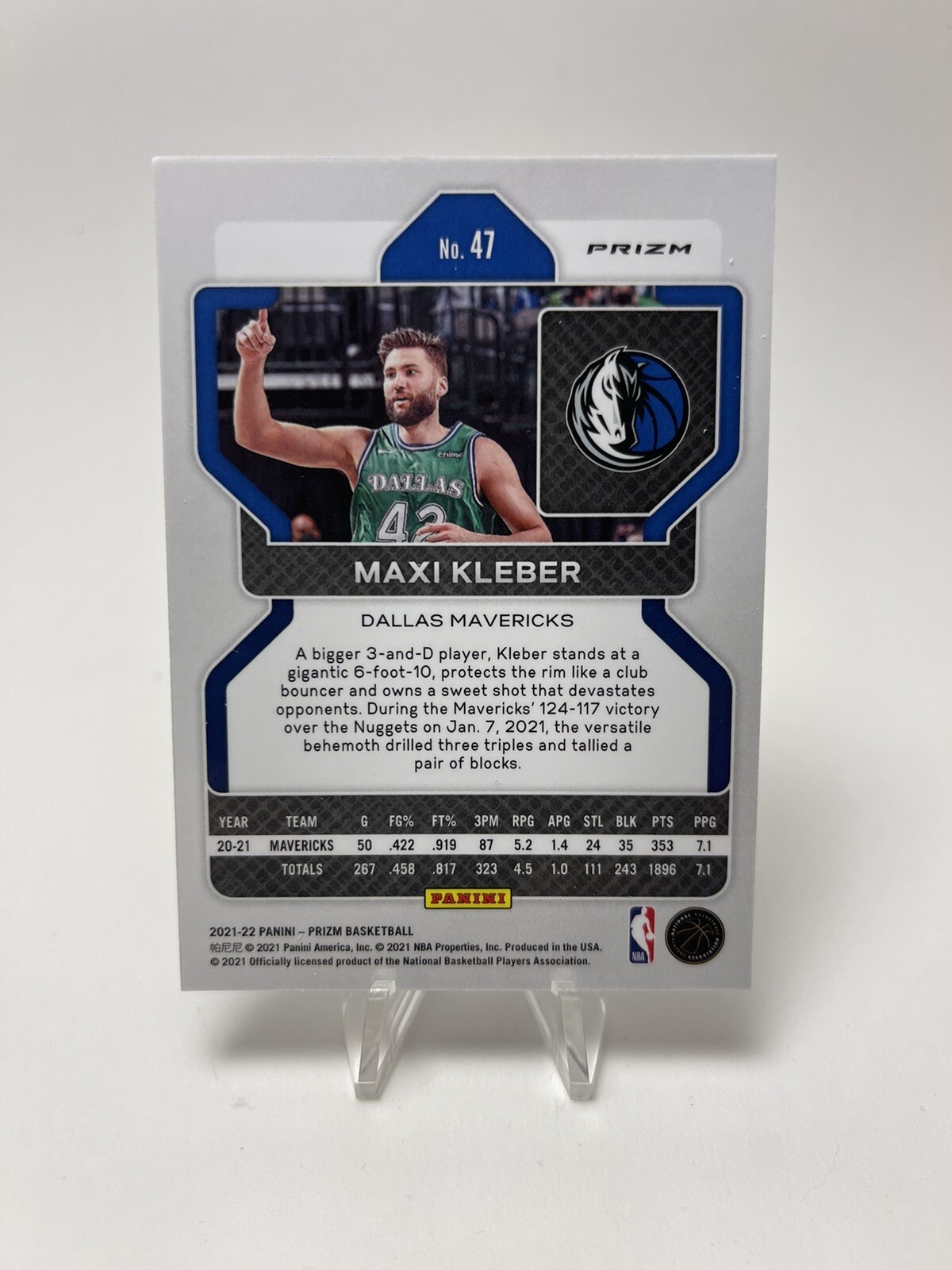 2021-22 Panini Prizm Basketball - Maxi Kleber #47 Cracked Ice Mavericks ...