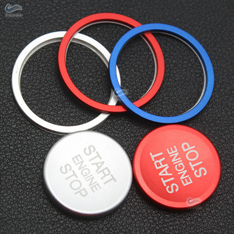 2*RED Start Stop Push Switch Button Cover+Ring For VW CC Jetta MK7 ...