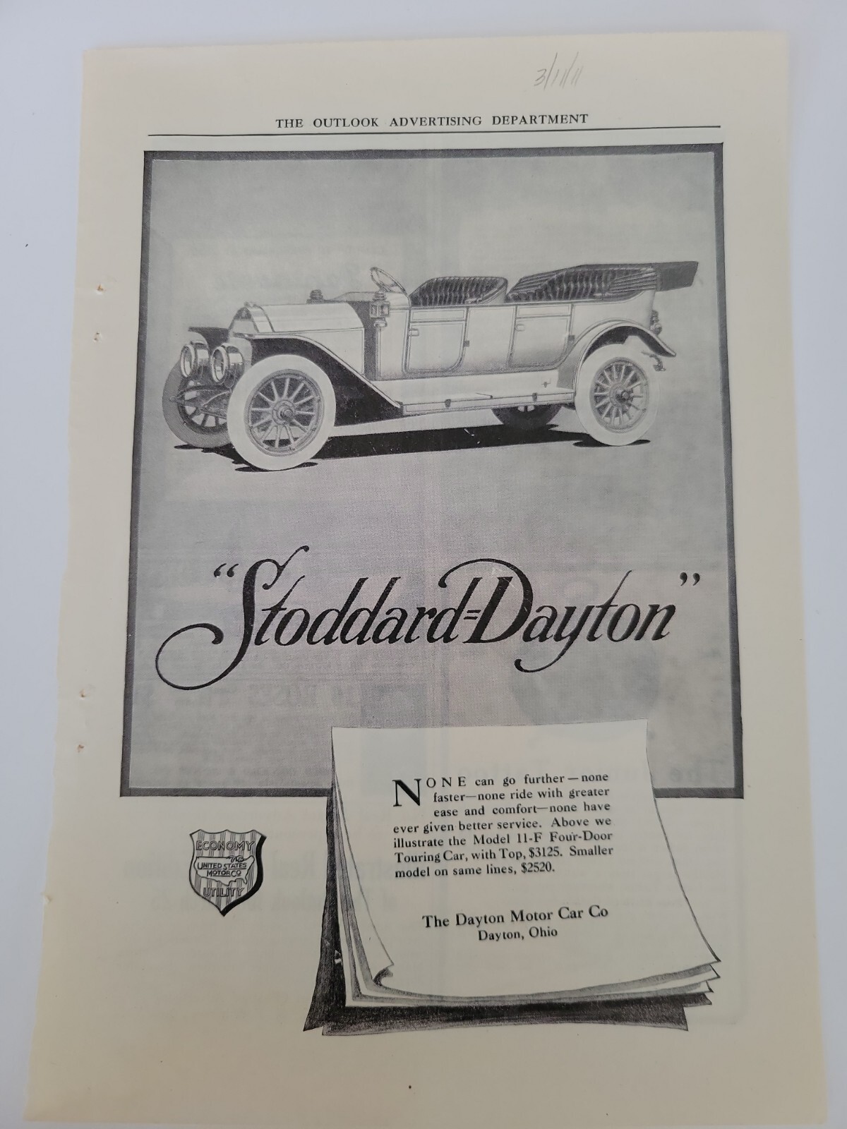 1911 Stoddard Dayton motor car company Ohio vintage Original ad | eBay