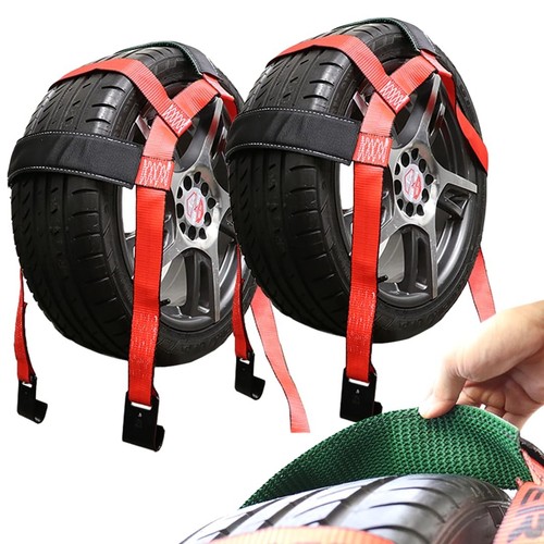 Tow Dolly Basket Straps with Flat Hooks – 2 Pack – Wheel Bonnet Tie ...