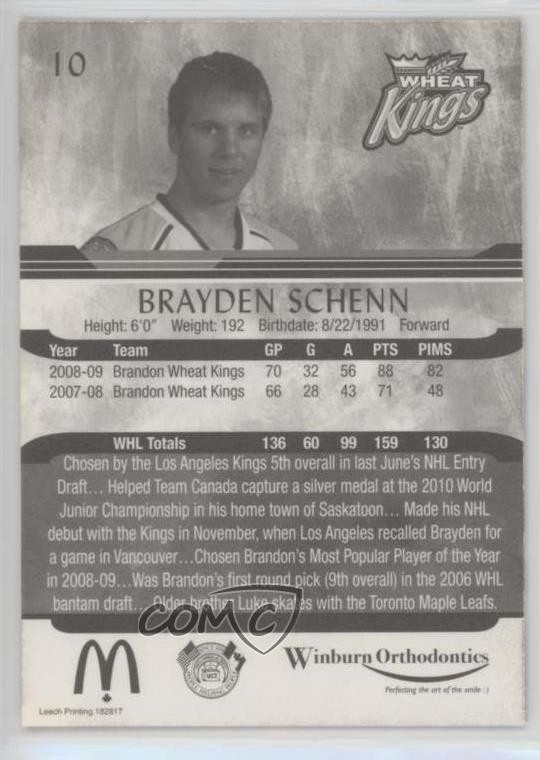 2009-10 McDonald's Brandon Wheat Kings Brayden Schenn | eBay