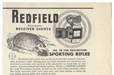1949 Redfield Micrometer Receiver Sights for Remington Rifles Vintage ...