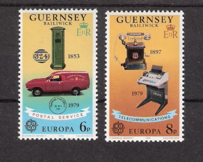 Guernsey 1979 EUROPA CEPT Pillar Box Truck Telephone Telex MNH (SC# 189 ...