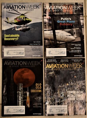 AVIATION WEEK MAGAZINE 2022 LOT OF 4 MAGAZINES MARCH 7 THROUGH MAY 1 ...