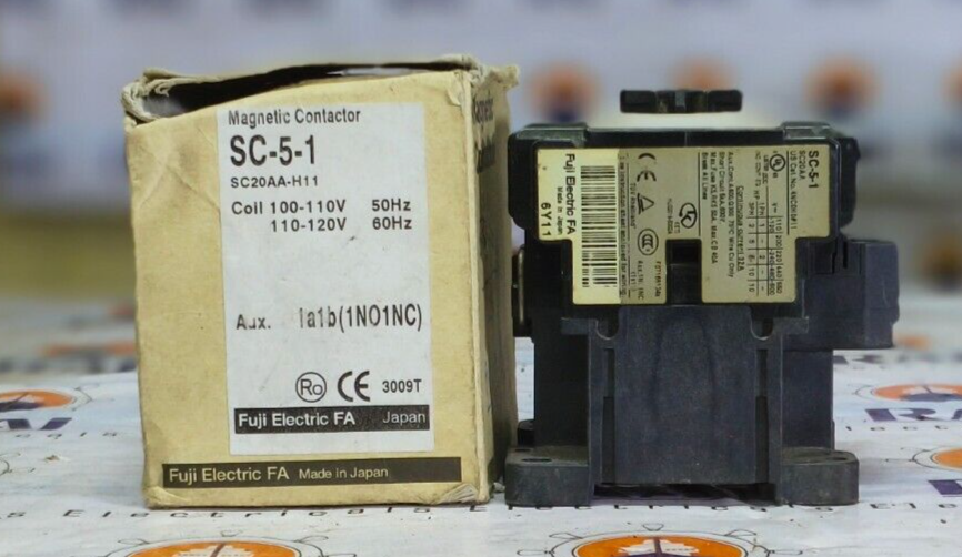 FUJI ELECTRIC SC-5-1(19) 3-POLE MAGNETIC CONTACTOR 20A 100-110 V 50HZ ...