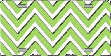 Lime Green White Chevron Metal Novelty License Plate Tag LP4478 | eBay