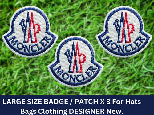 3 pcs of MONCLER Embroidery Logo Patch with white border iron on sew on ...