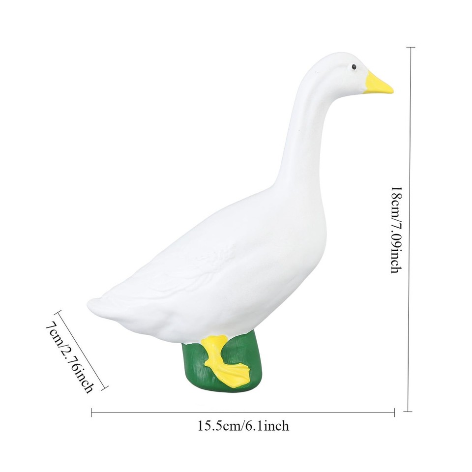 Goose Statue, Big Resin Large White Goose Garden Lawn Yard Sculpture ...
