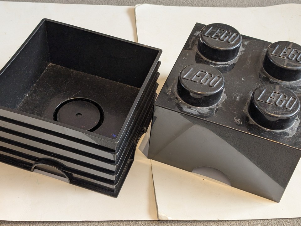 LEGO Black 2x2 Stud Storage Brick Box Container Part 4003 | eBay