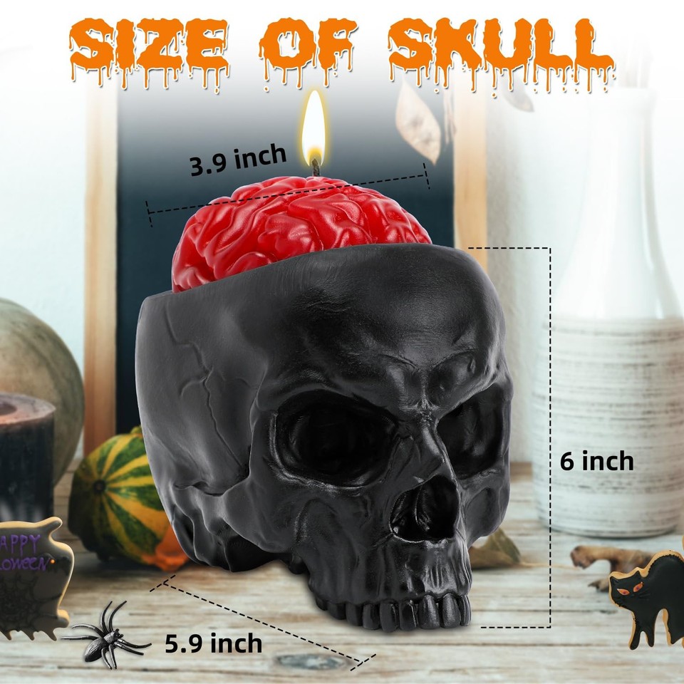 Halloween Decorations Indoor Skull Bleeding Candle Gothic Spooky Table ...