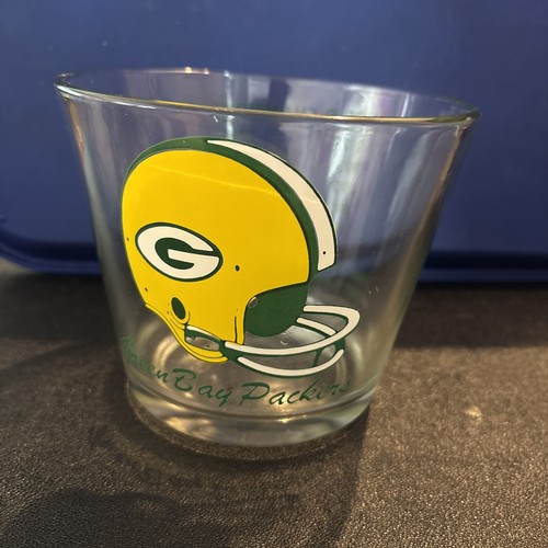1968 NFL FOOTBALL~5” GLASS GREEN BAY PACKERS ICE BUCKET W/CHAMPIONSHIP ...