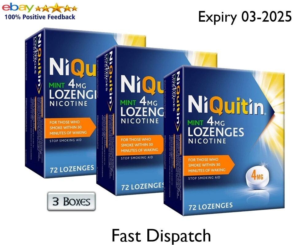 Niquitin Lozenge Mint 4mg of 72 Lozenges Expiry 3-2025 (( Pack 3 )) | eBay