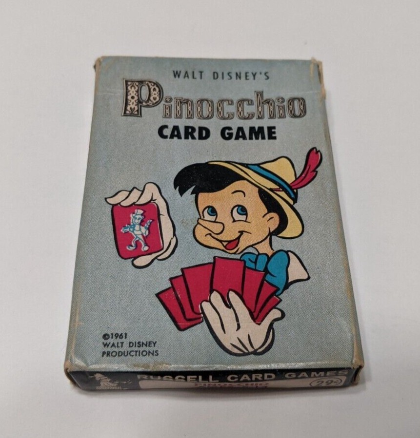 Vintage Walt Disneys Pinocchio Card Game Russell Card Games - 1961 - 40 ...