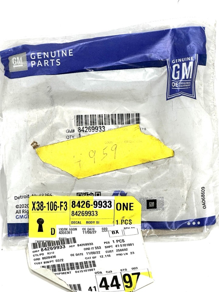 FREE SHIPPING OEM 2016 - 2024 Chevrolet Malibu Exterior Decal Sticker ...