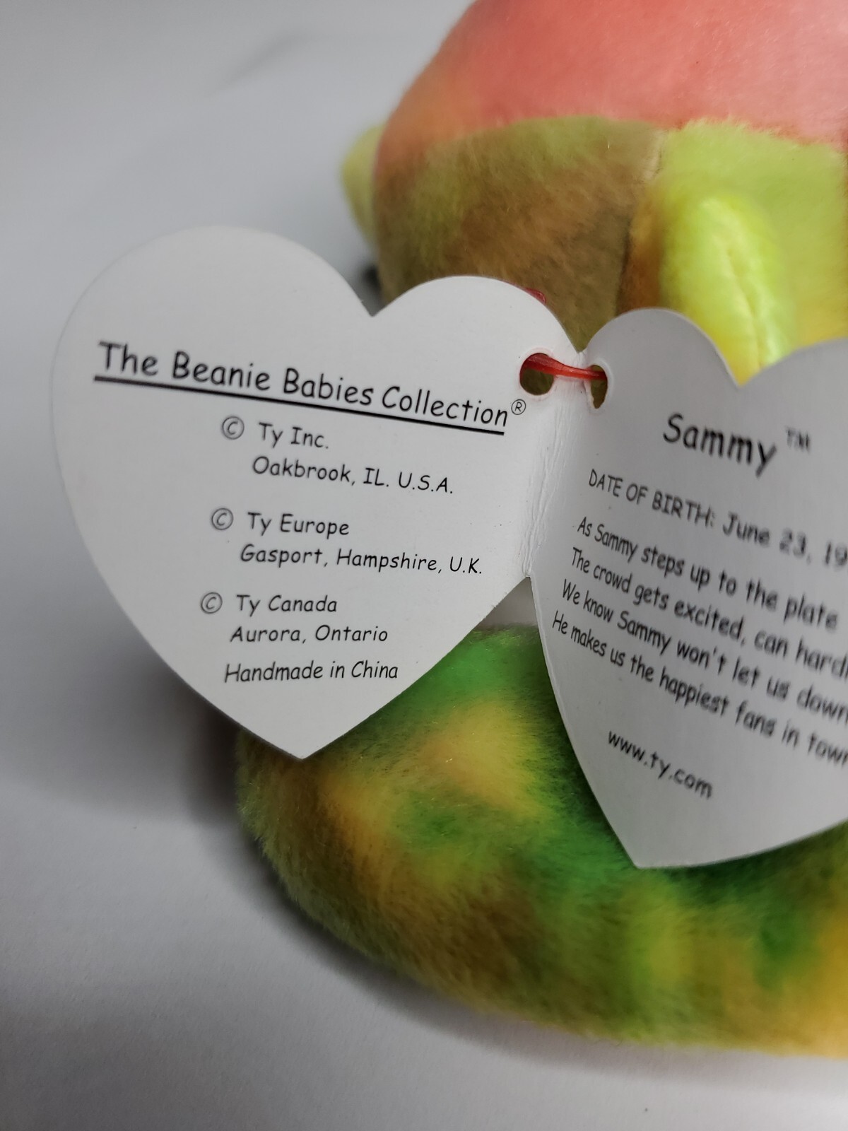 Sammy Bear - TY Beanie Babies - Original Retired MWMTs Stuffed Animal ...