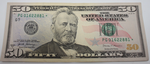 Fifty Dollar STAR Banknote $50 Bill Series 2017 A Serial PG 01622881 ...