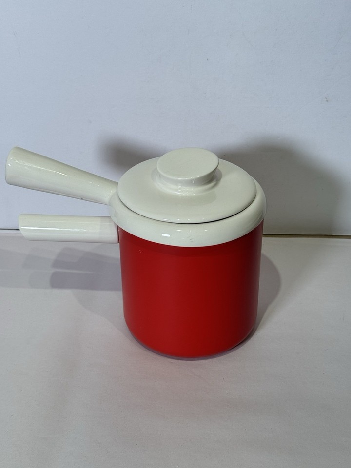 Williams Sonoma Hot Chocolate Pot Ceramic Insert Double Boiler Red | eBay