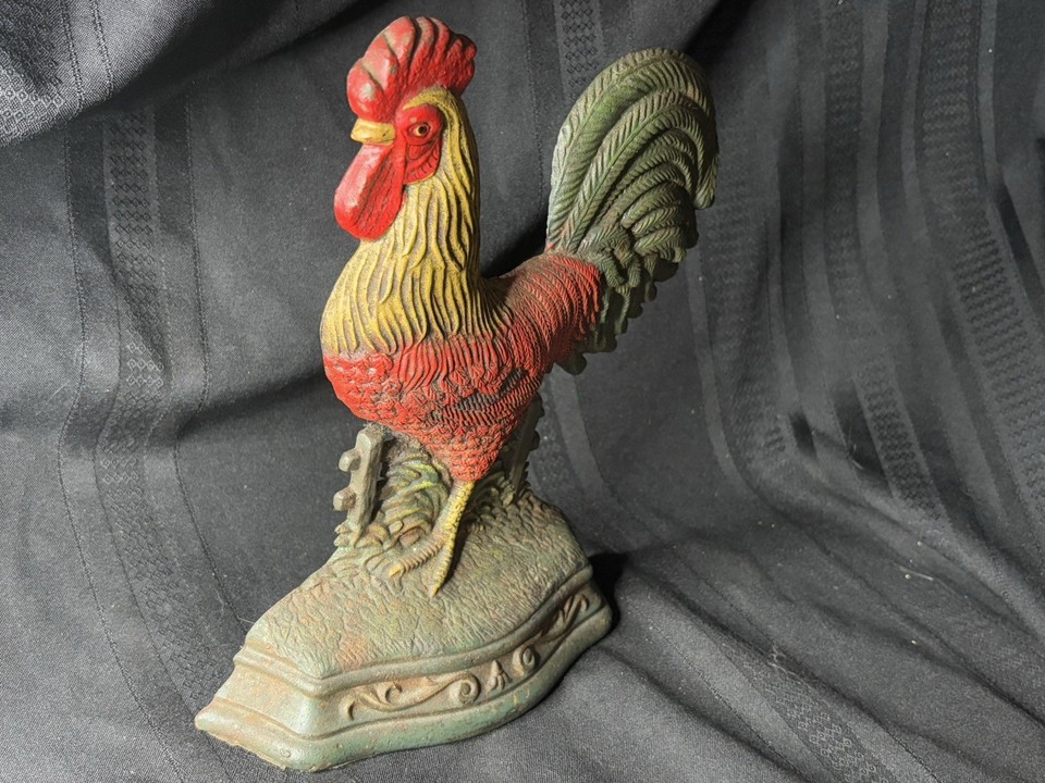 Cast Iron Rooster Door Stop Vintage 12” Tall | eBay