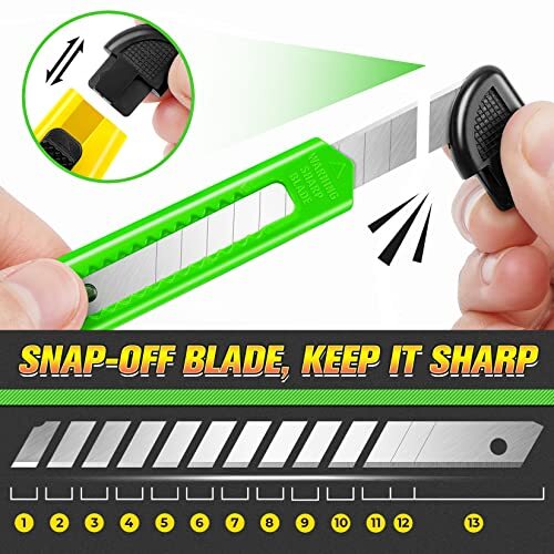 JOYUMY 8 Pack Utility Knife Retractable Box Cutters 9mm Wide Snap Off ...