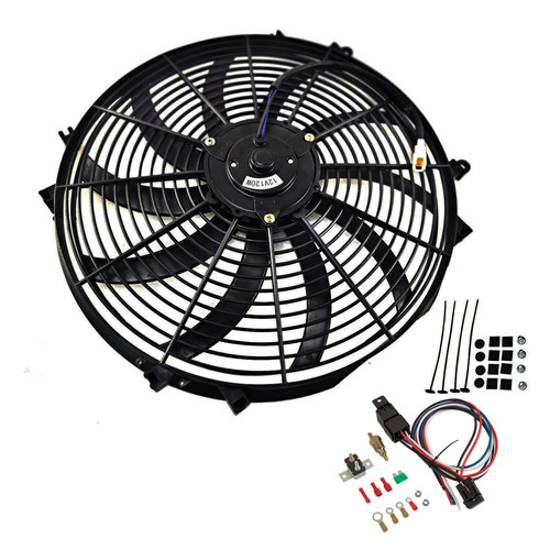 16" 12V Universal Slim Fan Push Pull Electric Radiator Cooling Mounting ...