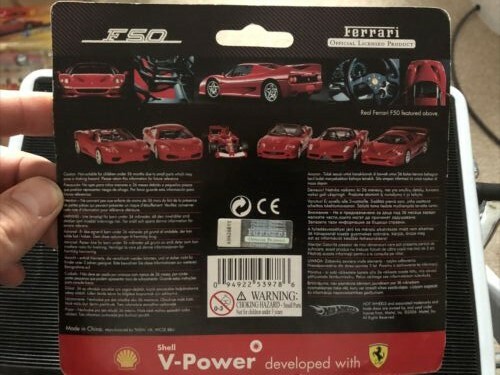Hot Wheels Shell V Power 1:38 Scale Ferrari F50 Model Car Slight Wear ...