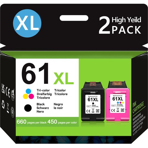 61 XL Black Color Ink Cartridges for HP ENVY 4500 4501 4502 4504 5530 ...