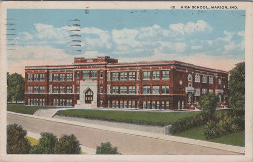 High School Marion Indiana 1924 Postcard | eBay
