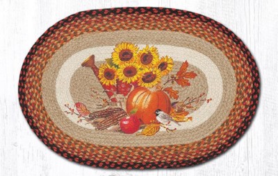 BRAIDED RUG--20" X 30" Oval 100% Jute Rug--HARVEST MELODY | eBay